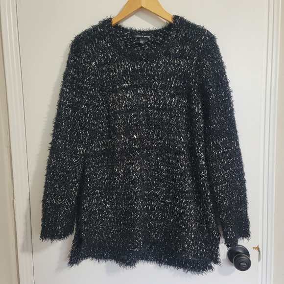 Cable & Gauge | Sweaters | Cable Gauge Fringe Yarn Bulky Knit Sweater ...